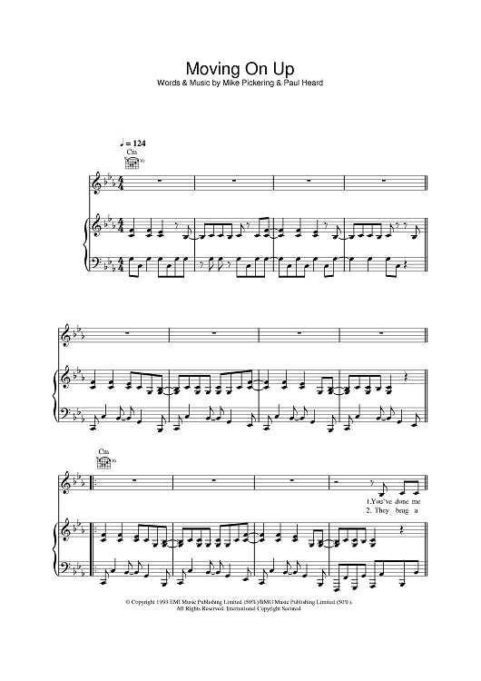 Moving On Up" Sheet Music by M People for Piano/Vocal/Chords - Sheet ...