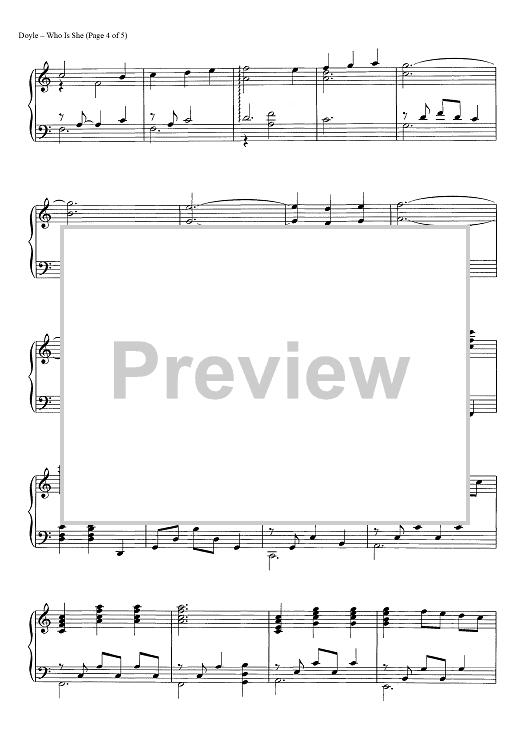 Who Is She" Sheet Music for Piano Solo - Sheet Music Now