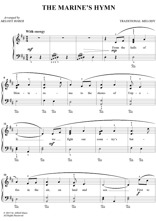 The Marine's Hymn" Sheet Music for Piano/Vocal - Sheet Music Now
