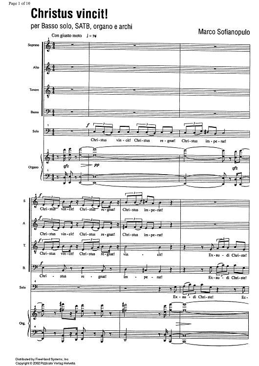 Christus vincit" Sheet Music for Bass/Piano or Organ - Sheet Music Now