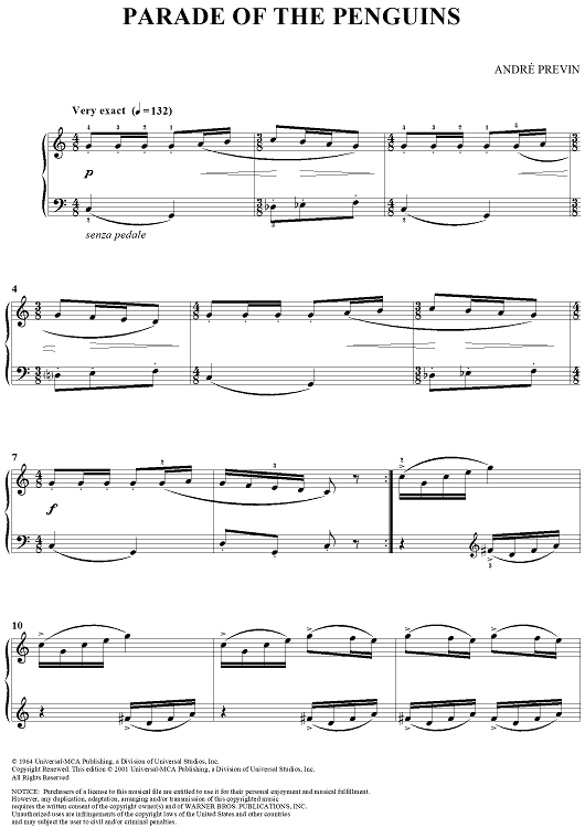 Parade of the Penguins" Sheet Music for Piano Solo - Sheet Music Now