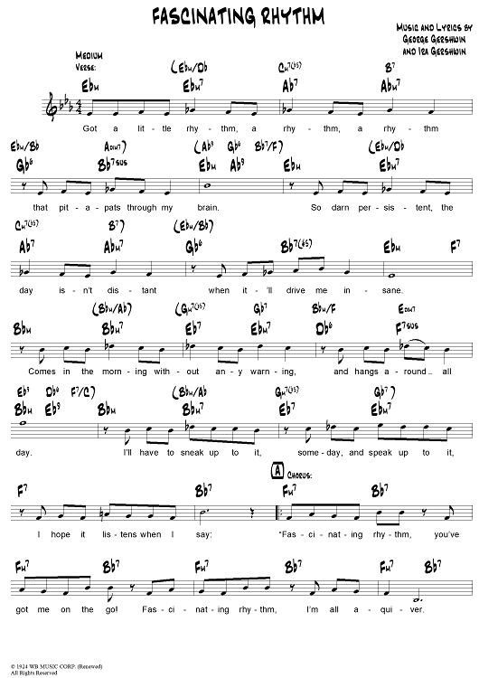 Fascinating Rhythm" Sheet Music for Lead Sheet - Sheet Music Now