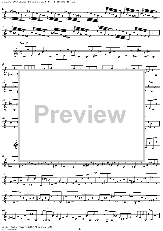 Daily Exercises for Trumpet, Op. 25: Nos. 72-116" Sheet Music for ...