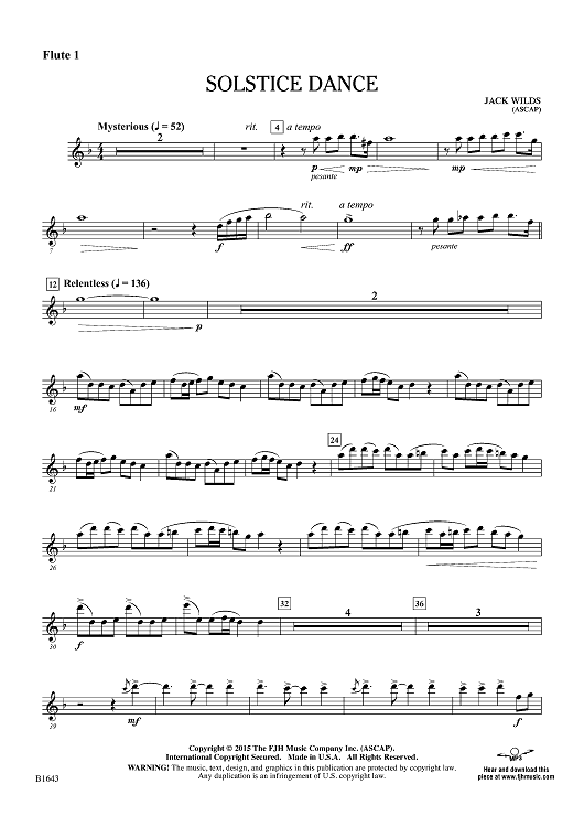 Solstice Dance - Flute 1" Sheet Music for Concert Band - Sheet Music Now