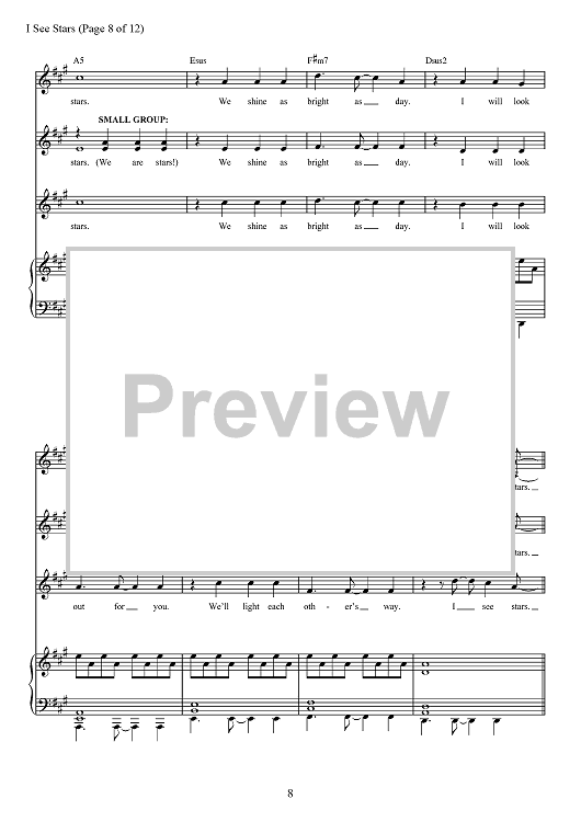 I See Stars - from Mean Girls" Sheet Music for Piano/Vocal/Chords ...