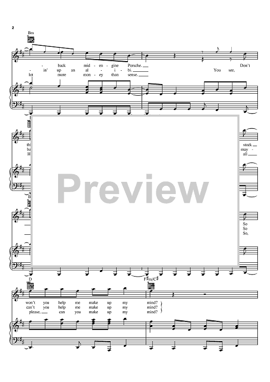 True Blue" Sheet Music by Rod Stewart for Piano/Vocal/Chords - Sheet ...