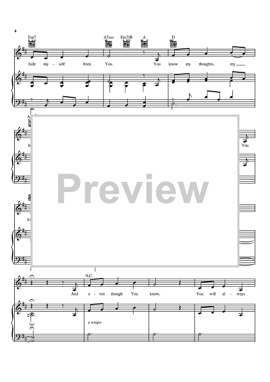 Psalm 139" Sheet Music by Rebecca St. James for Piano/Vocal/Chords - Sheet Music Now