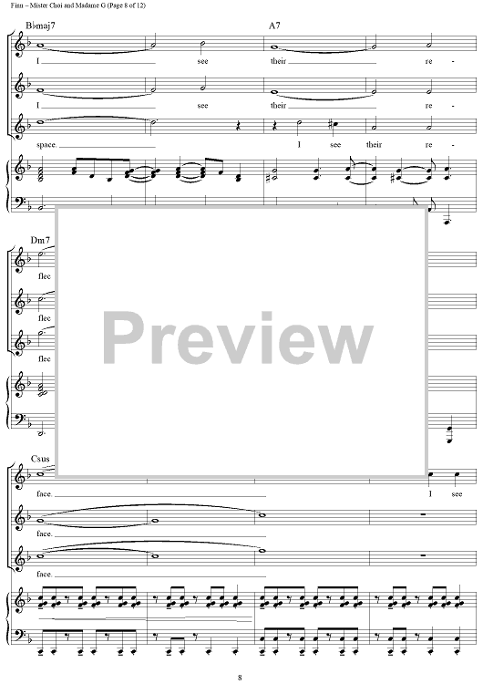 Mister Choi and Madame G" Sheet Music for Piano/Vocal/Chords - Sheet Music Now