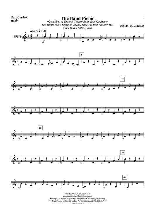 Mary Had A Little Lamb Clarinet Sheets Song