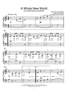 A Whole New World" Sheet Music by Alan Menken for Easy Piano/Vocal ...