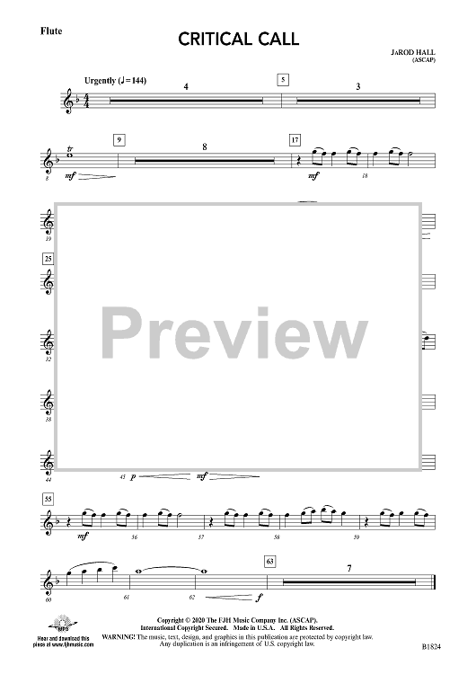 Critical Call - Flute" Sheet Music for Concert Band - Sheet Music Now