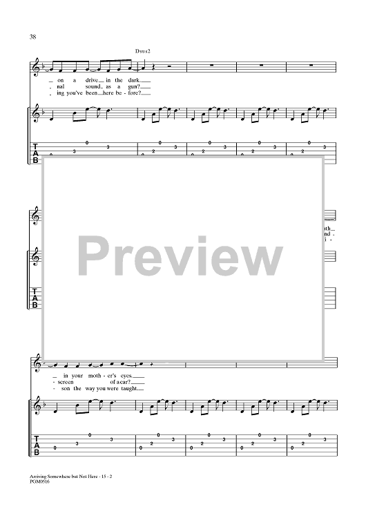 Arriving Somewhere But Not Here" Sheet Music by Porcupine Tree for ...