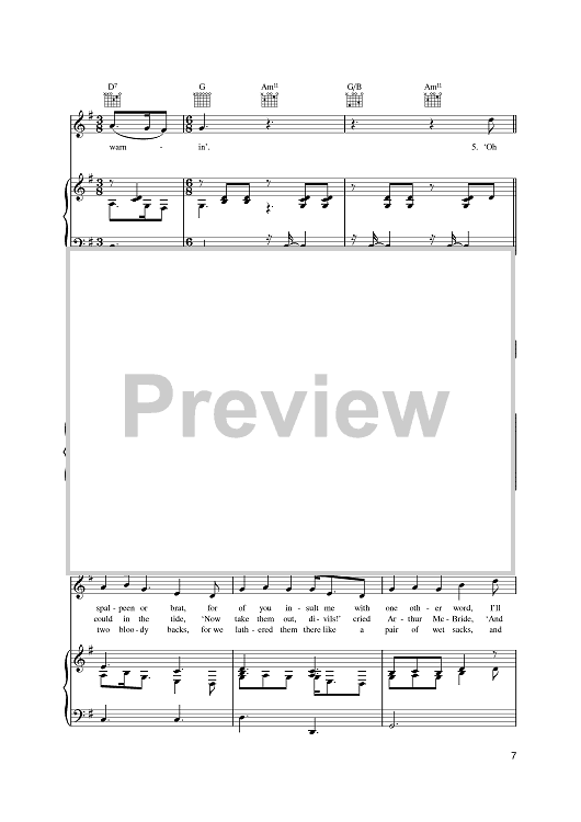 Arthur McBride" Sheet Music by Paul Brady for Piano/Vocal/Chords ...