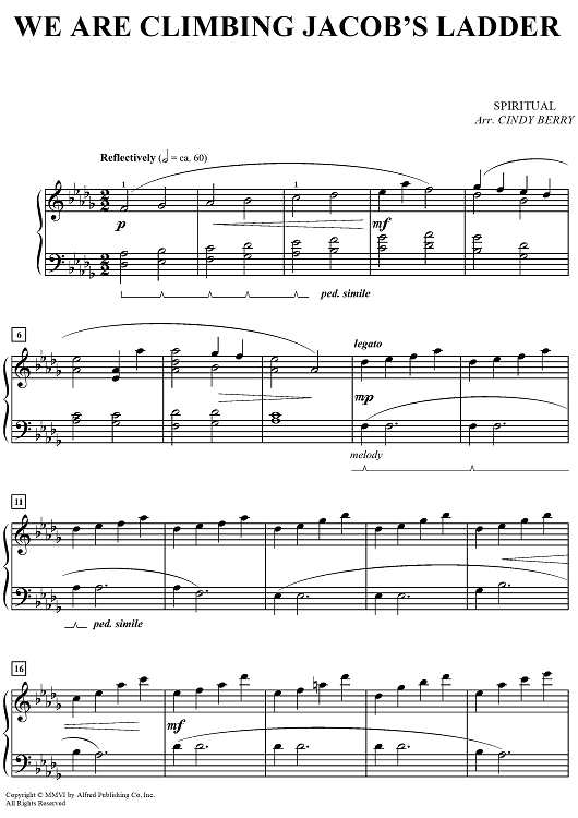 We Are Climbing Jacob's Ladder" Sheet Music for Piano - Sheet Music Now