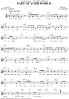 Part Of Your World" Sheet Music for Lead Sheet - Sheet Music Now