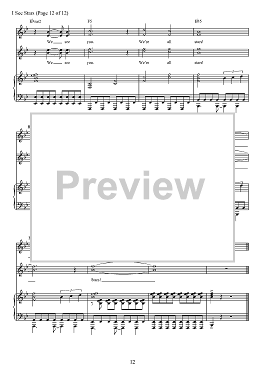 I See Stars - from Mean Girls" Sheet Music for Piano/Vocal/Chords ...