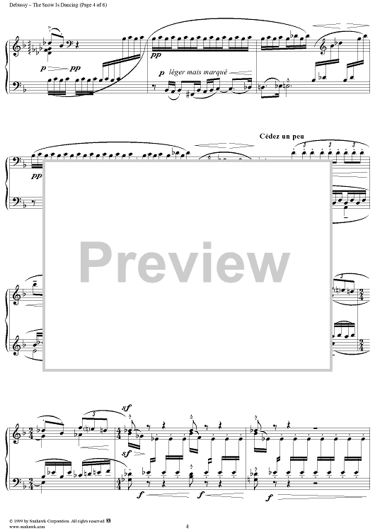 Children's Corner No. 4: The Snow is Dancing" Sheet Music for Piano ...