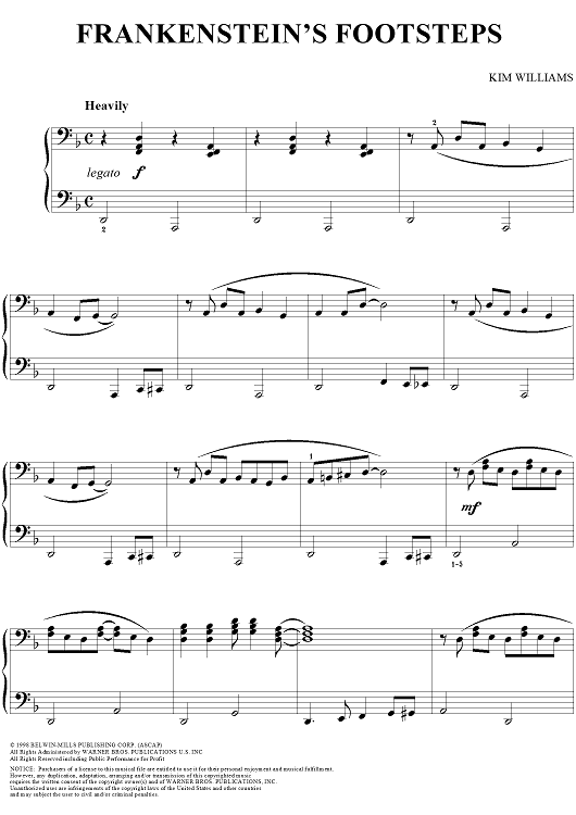 Frankenstein's Footsteps" Sheet Music for Piano Solo - Sheet Music Now