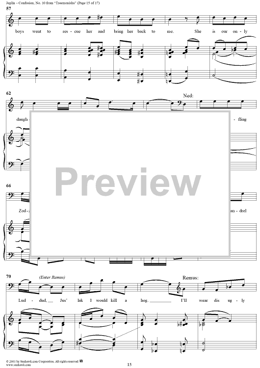 Treemonisha, No. 10: Confusion" Sheet Music for Soli/SATB/Piano - Sheet ...