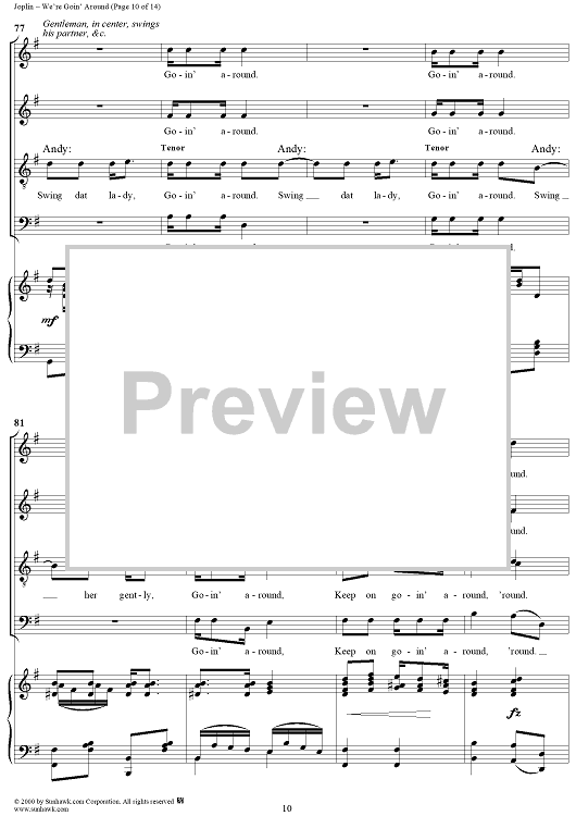 Treemonisha, No. 4: We're Goin' Around" Sheet Music for Solo/SATB/Piano ...