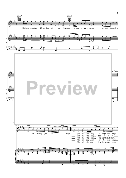 As" Sheet Music by Stevie Wonder for Piano/Vocal/Chords - Sheet Music Now