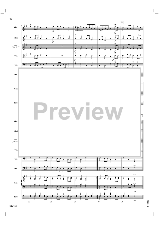 Three Susato Dances - Score" Sheet Music for String Orchestra - Sheet ...