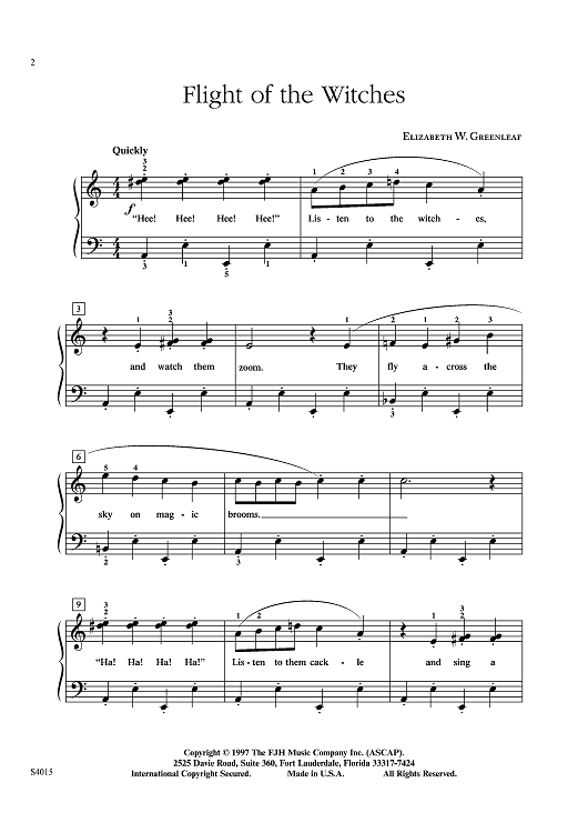 Flight of the Witches" Sheet Music for Piano - Sheet Music Now