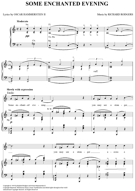 Some Enchanted Evening" Sheet Music for Piano/Vocal - Sheet Music Now