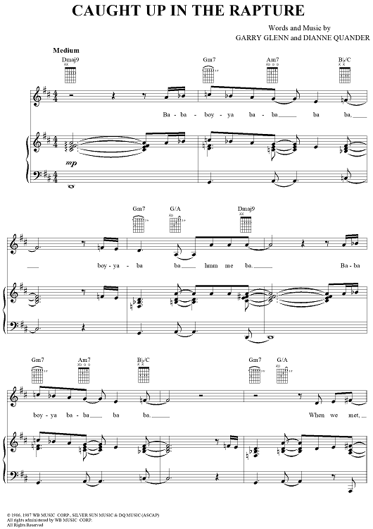 Caught Up in the Rapture" Sheet Music by Anita Baker for Piano/Vocal/Chords - Sheet Music Now