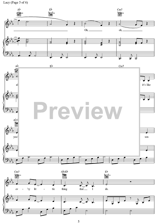Lacy" Sheet Music by Olivia Rodrigo for Piano/Vocal/Chords - Sheet ...