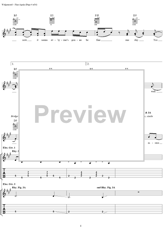 Fine Again" Sheet Music by Seether for Guitar Tab/Vocal - Sheet Music Now