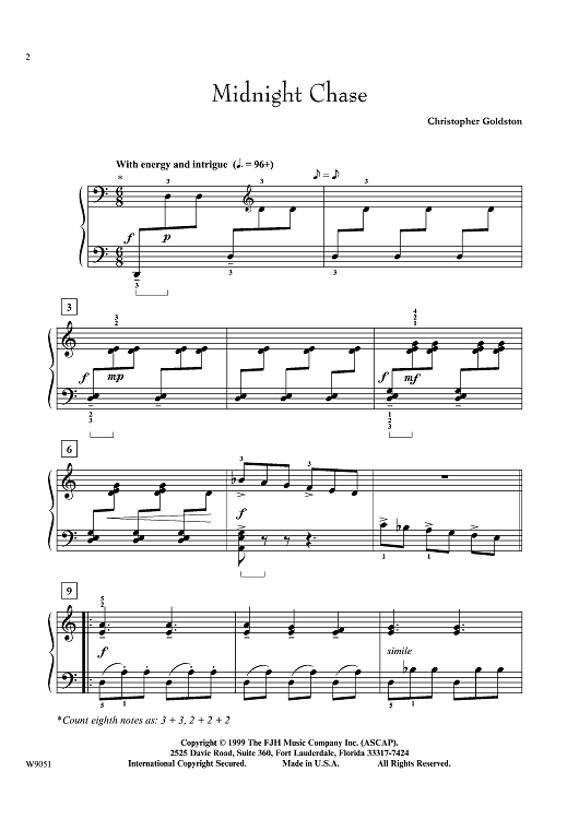 Midnight Chase" Sheet Music for Piano - Sheet Music Now