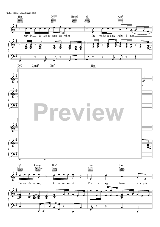 Homecoming" Sheet Music by Kanye West for Piano/Vocal/Chords - Sheet Music Now