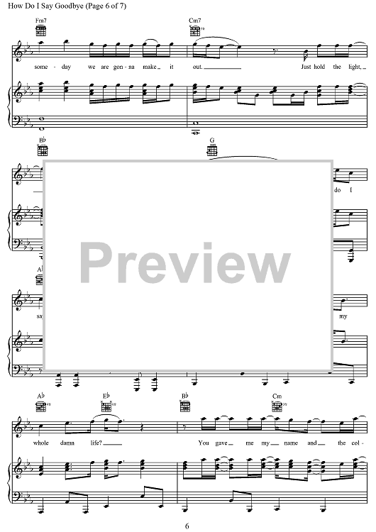 How Do I Say Goodbye" Sheet Music by Dean Lewis for Piano/Vocal/Chords - Sheet Music Now