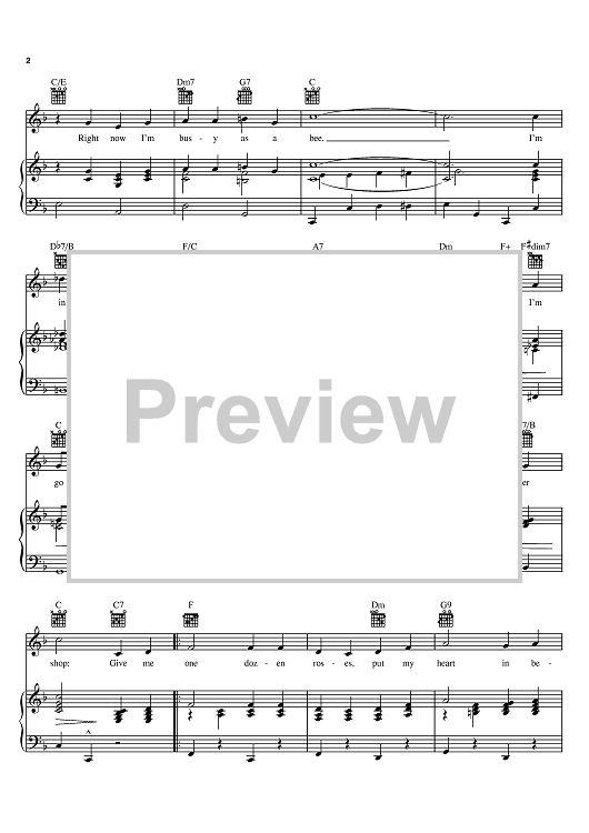 One Dozen Roses" Sheet Music by 'Country' Joe Washburn for Piano/Vocal ...