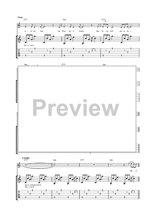 Mojo Pin" Sheet Music by Jeff Buckley for Guitar Tab - Sheet Music Now