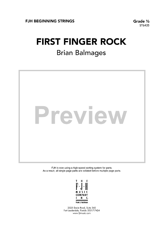First Finger Rock - Score" Sheet Music for String Orchestra - Sheet ...