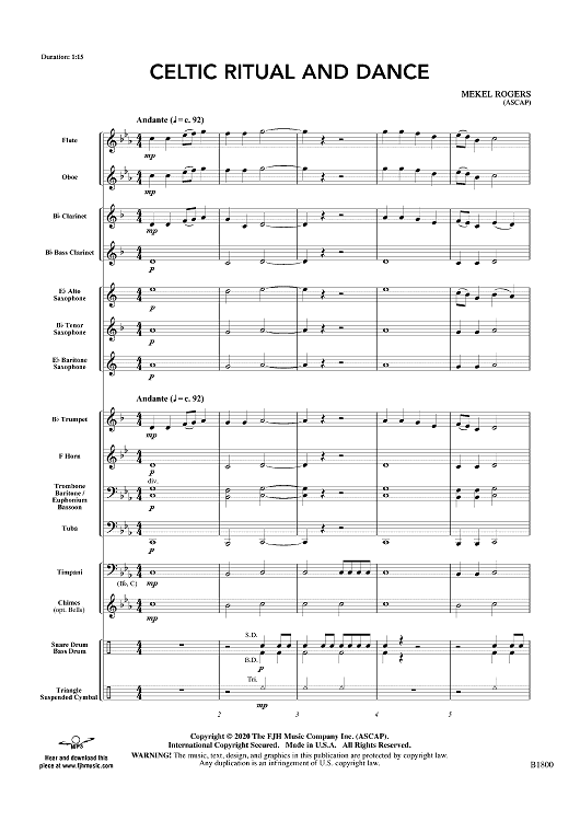 Celtic Ritual and Dance - Score" Sheet Music for Concert Band - Sheet ...