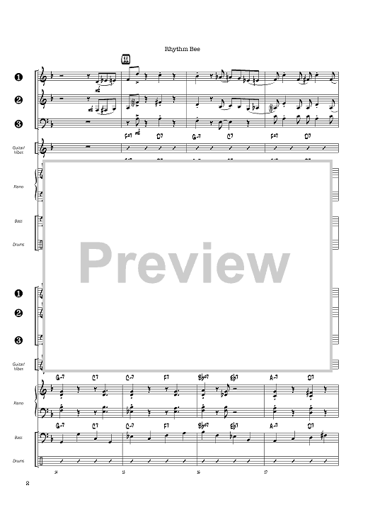 Rhythm Bee - Score" Sheet Music for Jazz Combo - Sheet Music Now