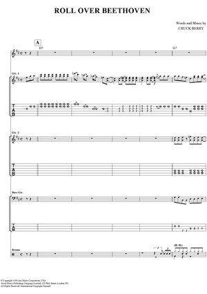 Roll Over Beethoven" Sheet Music by The Beatles for Guitar Tab/Vocal ...