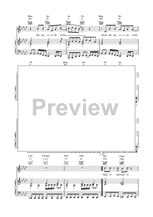Alien" Sheet Music by Cast for Piano/Vocal/Chords - Sheet Music Now