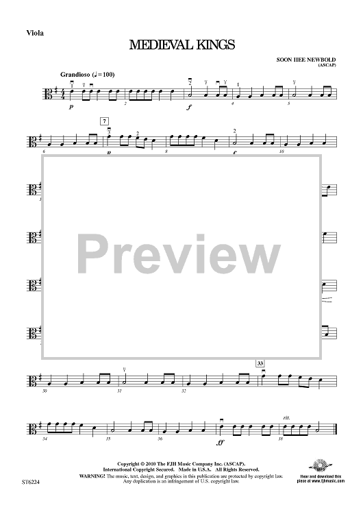 Medieval Kings - Viola" Sheet Music for Orchestra - Sheet Music Now