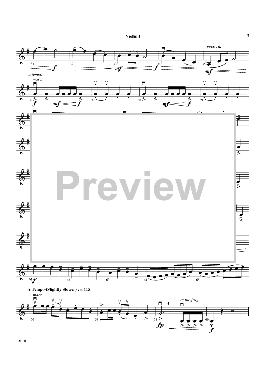 Western Dawn - Violin 1" Sheet Music for Orchestra - Sheet Music Now