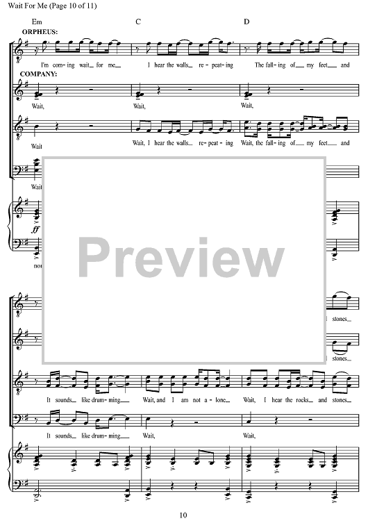 Wait For Me" Sheet Music for Piano/Vocal/Chords - Sheet Music Now