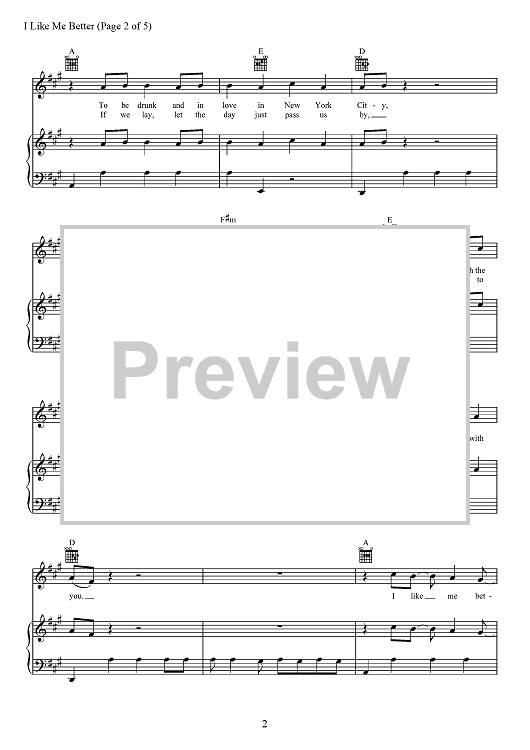I Like Me Better" Sheet Music by Lauv for Piano/Vocal/Chords - Sheet ...