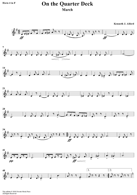 On the Quarter Deck - Horn 4" Sheet Music for Concert Band - Sheet ...