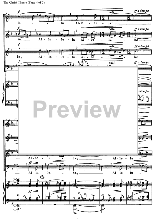 The Christ Theme (Alleluiah) - from Ben-Hur" Sheet Music for SATB Choir ...