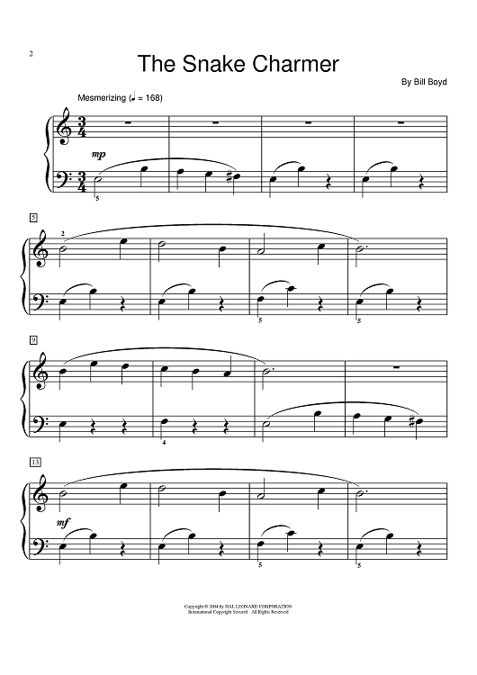 The Snake Charmer" Sheet Music for Piano - Sheet Music Now