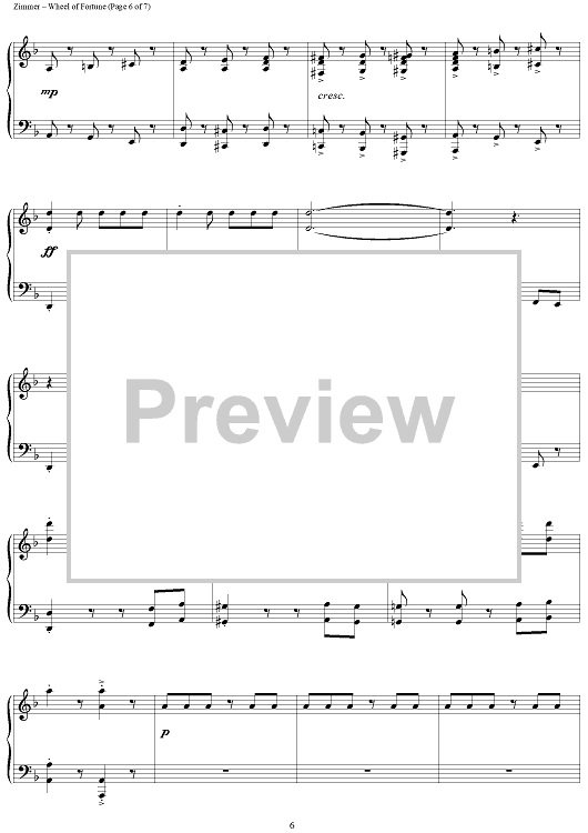 Wheel Of Fortune" Sheet Music for Piano Solo - Sheet Music Now