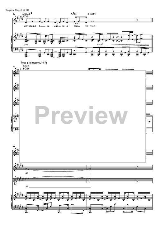 Requiem - from Dear Evan Hansen" Sheet Music for Piano/Vocal/Chords ...